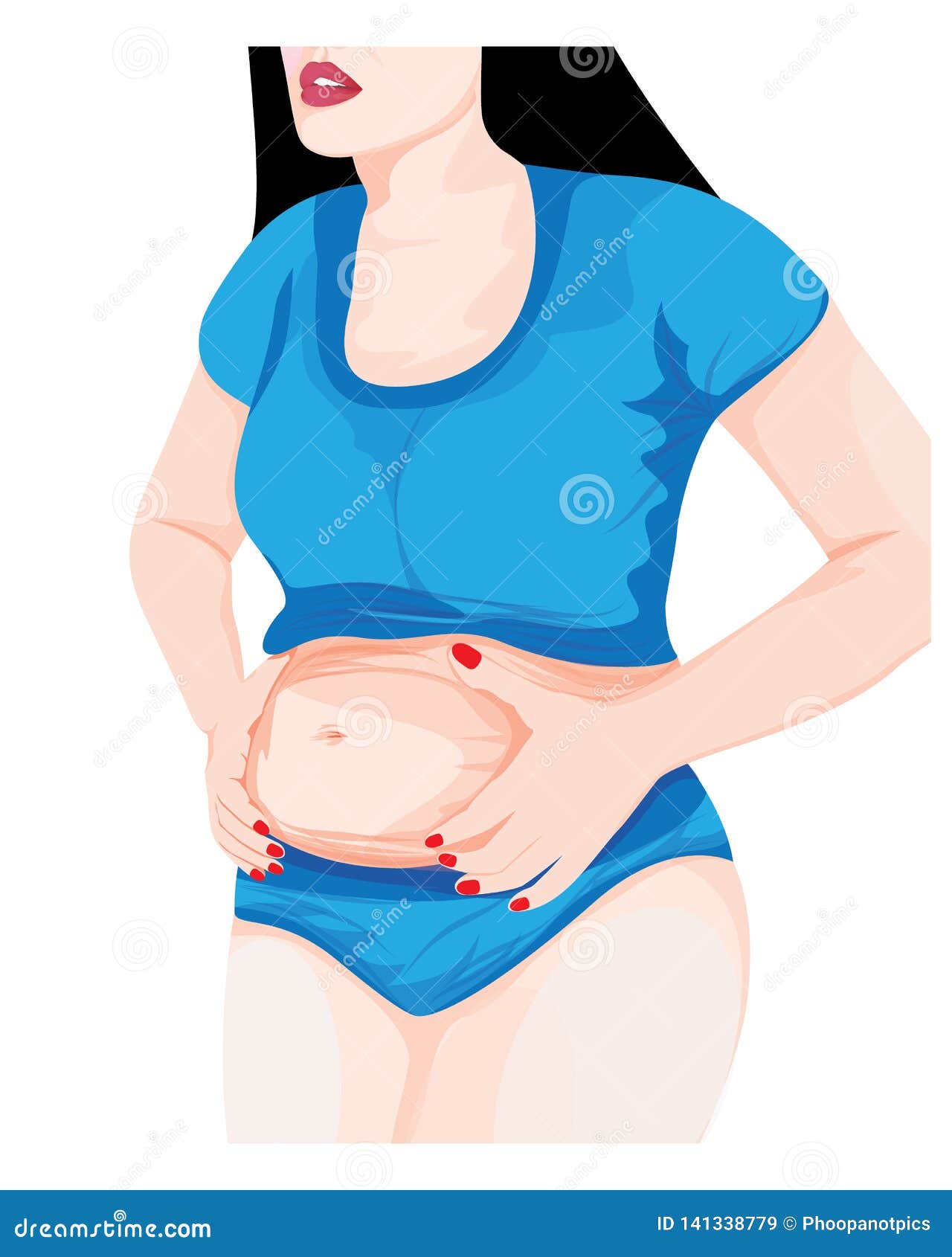 The Fat Woman Stock Vector Illustration Of Belly Fleshy 141338779
