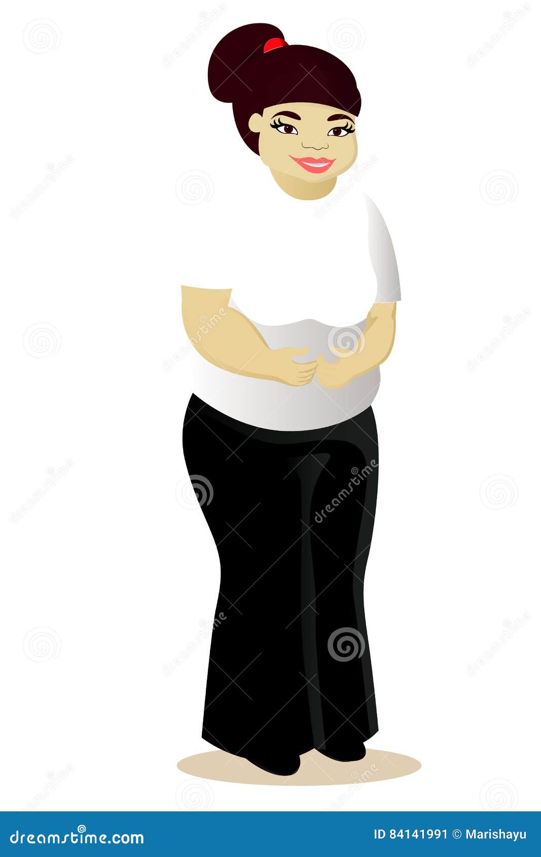 Fat woman happy stock vector. Illustration of isolated - 84141991