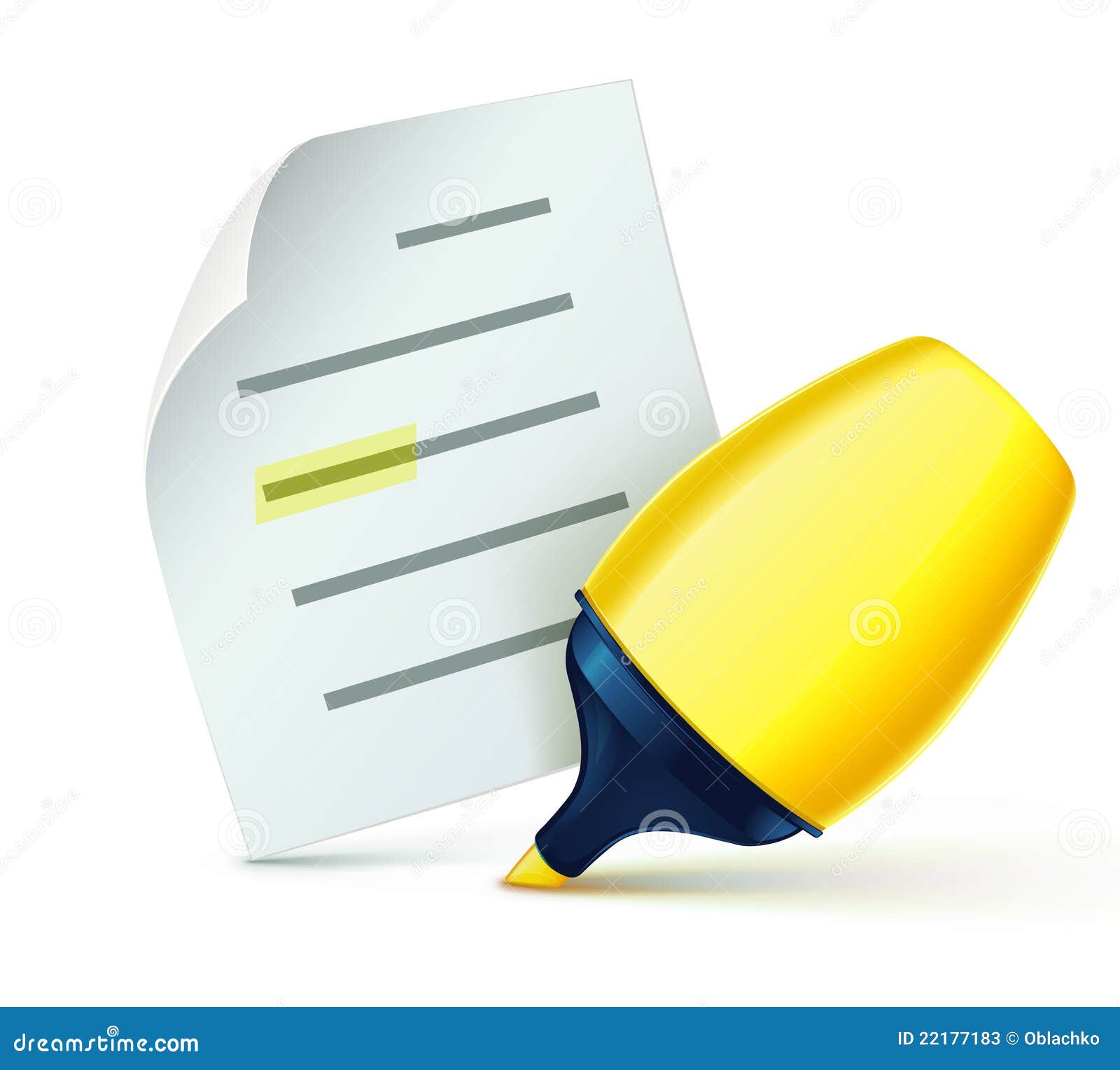 Fat yellow marker stock vector. Illustration of list - 22177183