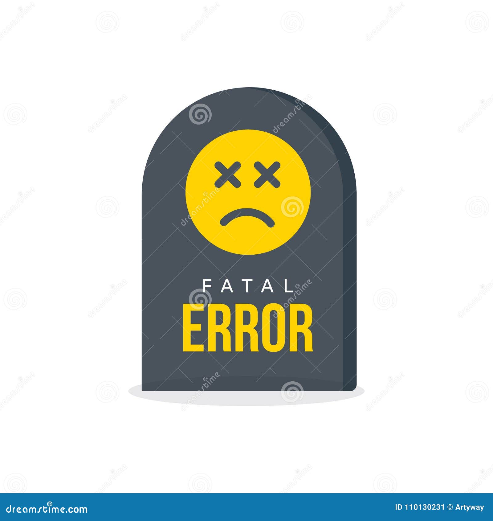 Fatal Error Message. Tombstone, Warning Information, Computer Fail Icon ...
