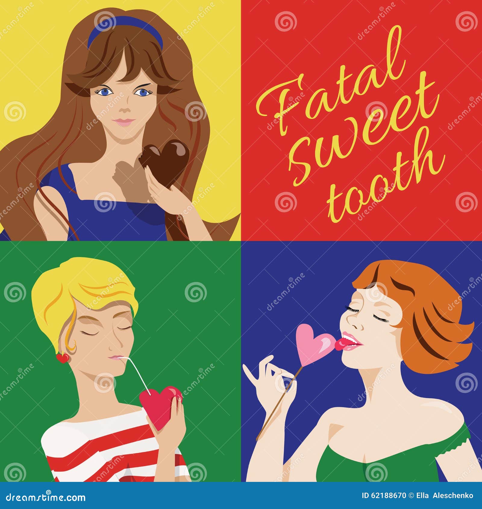 Fatal sweet tooth stock vector. Illustration of romantic - 62188670