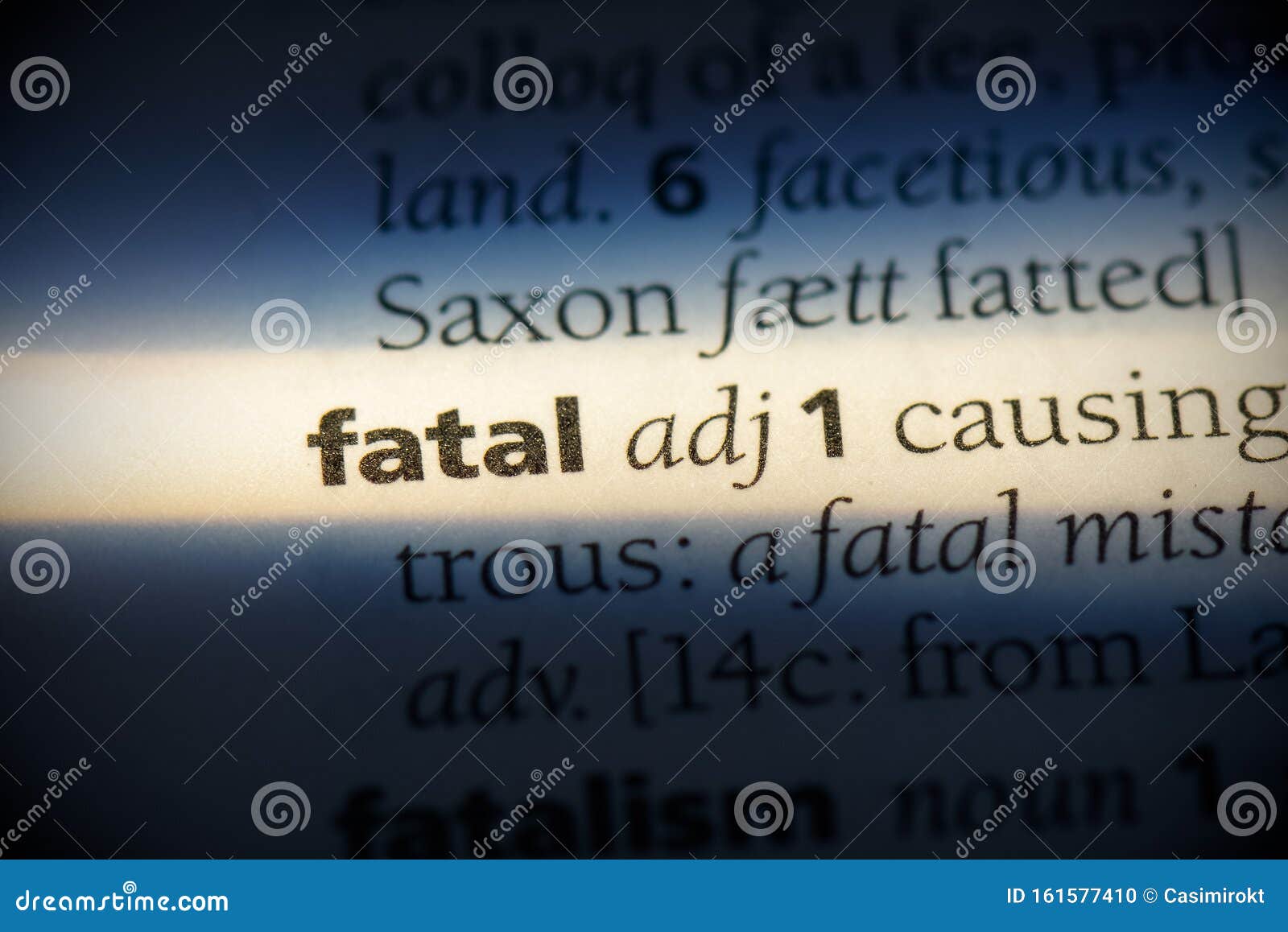 Fatal stock photo. Image of language, book, definition - 161577410