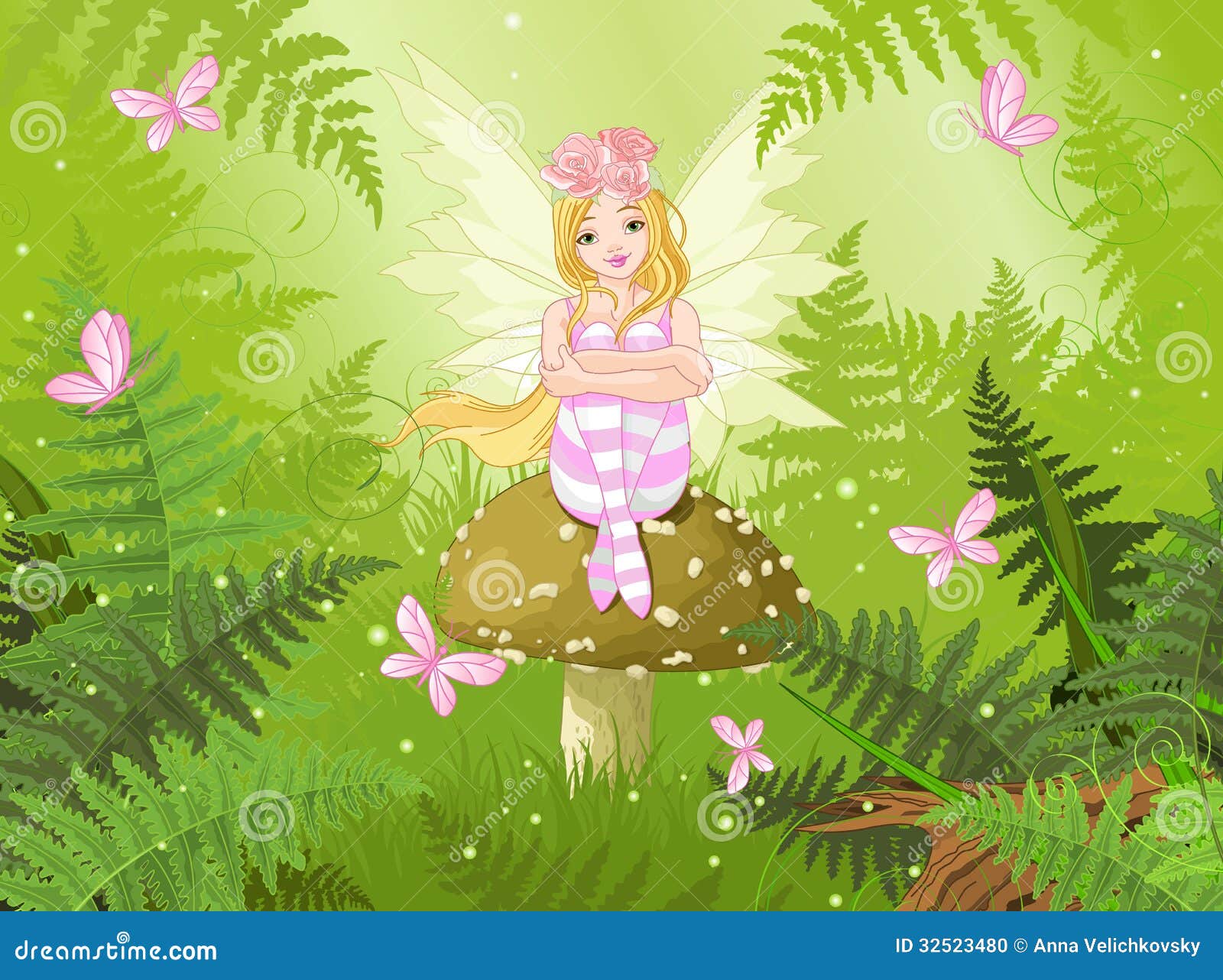 Fatato magico in foresta illustrazione vettoriale. Illustrazione di ...