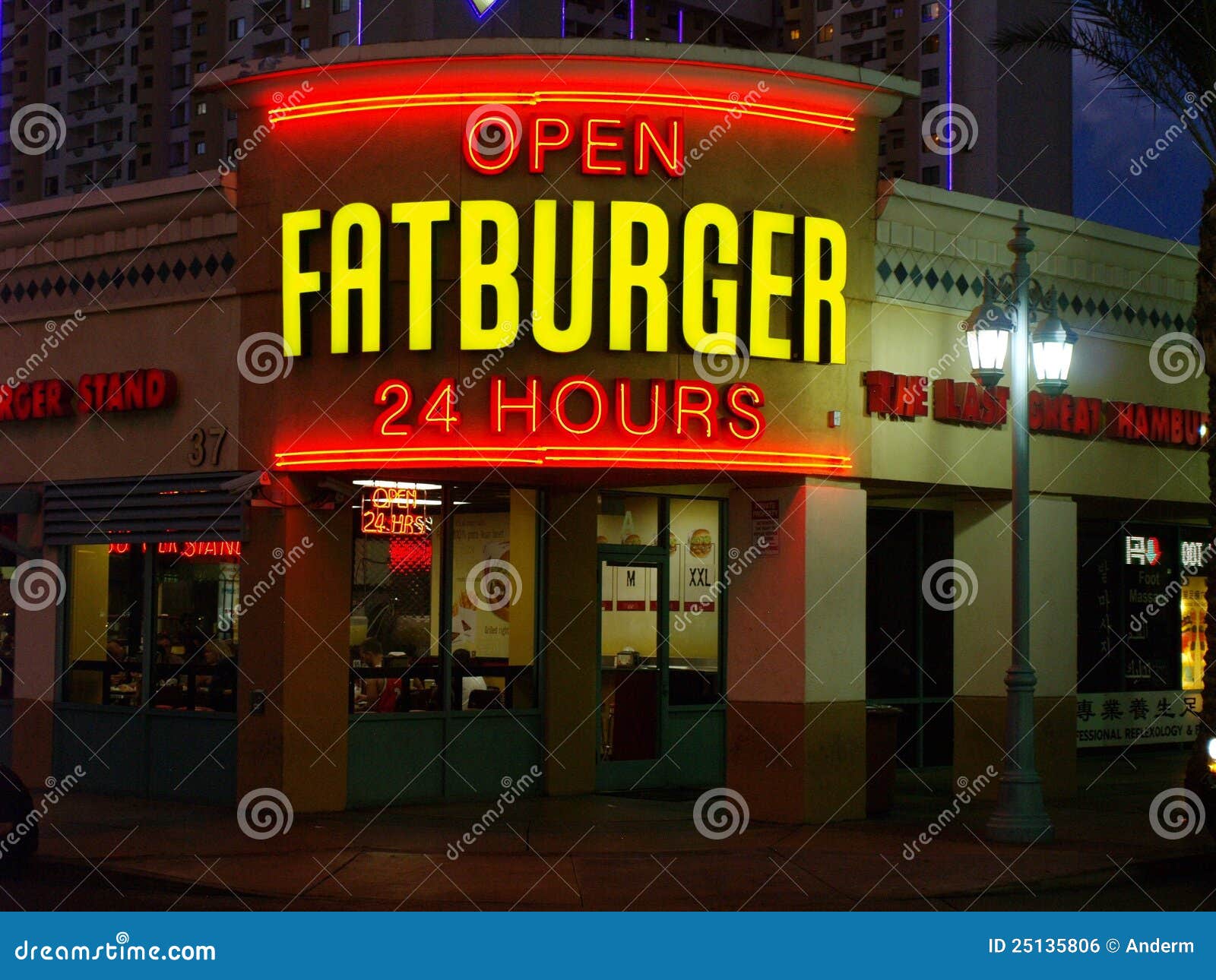 Fatburger restaurant editorial photo. Image of barbecue - 25135806