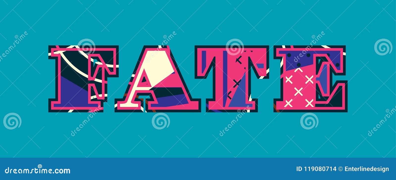 Word Fate Zentangle. Vector Decorative Object For Decoration ...