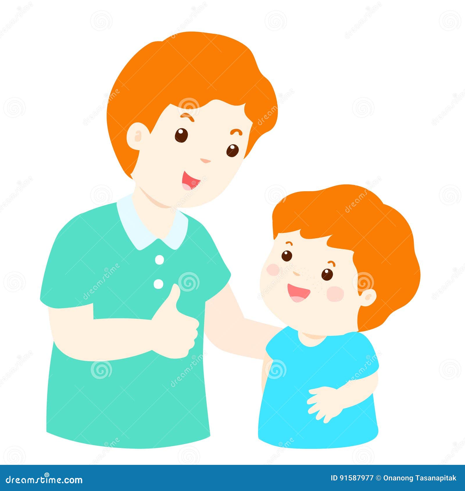 Father Admire Son Character Cartoon | CartoonDealer.com #91587977
