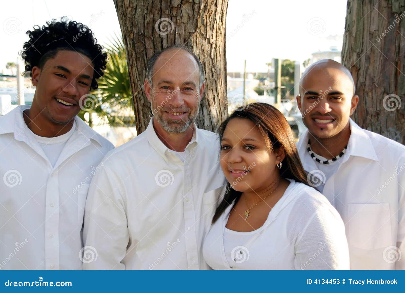 Father with Adopted Children Stock Image - Image of parent, siblings ...