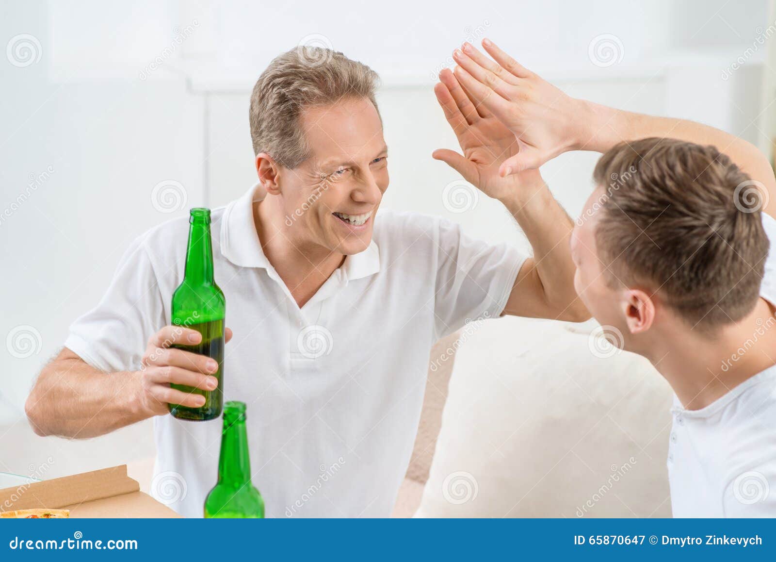 Father And Adult Son Drinking Beer Stock Image Image Of Lifestyle