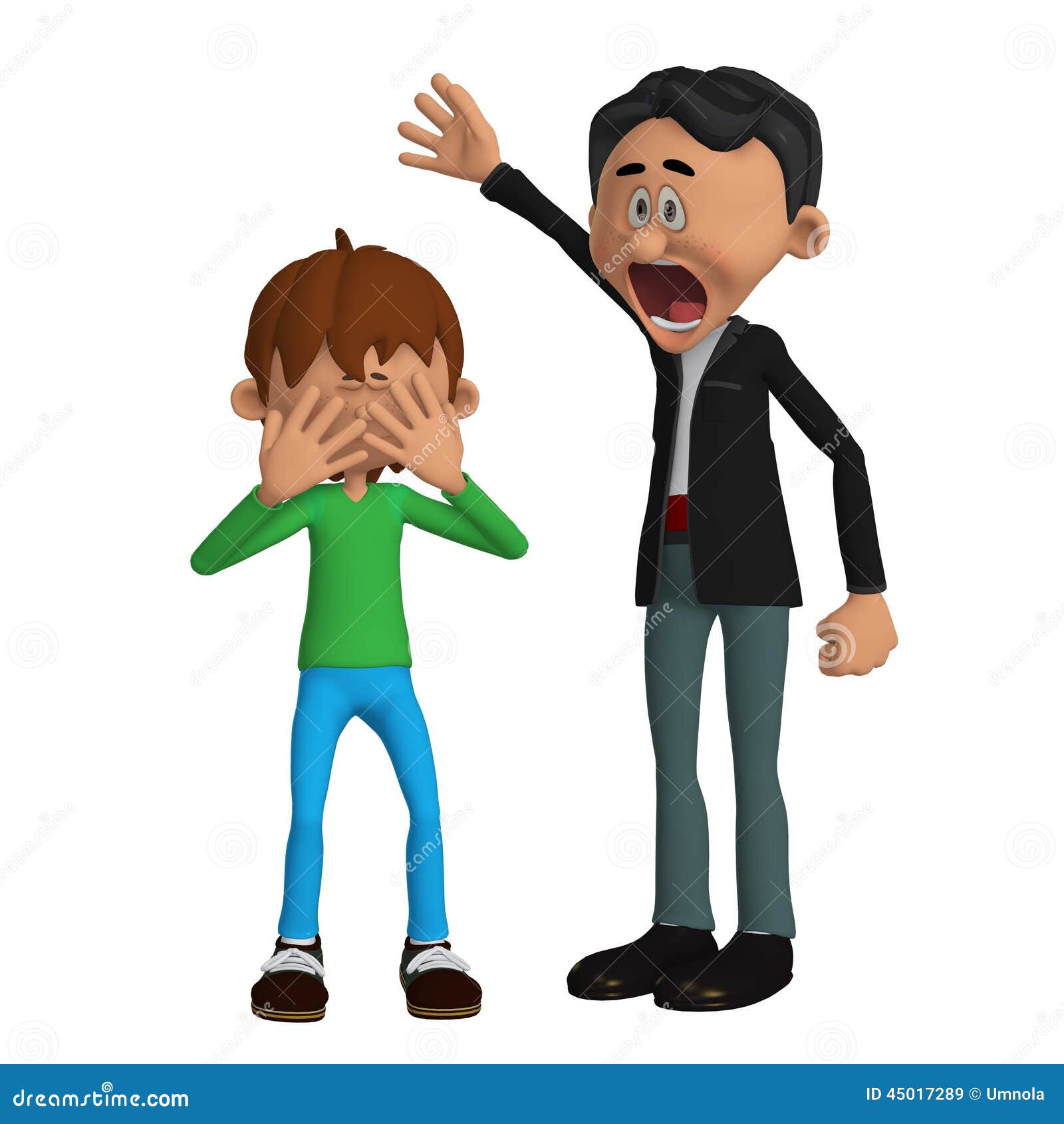 Father angry with a child stock illustration. Illustration of conflict ...