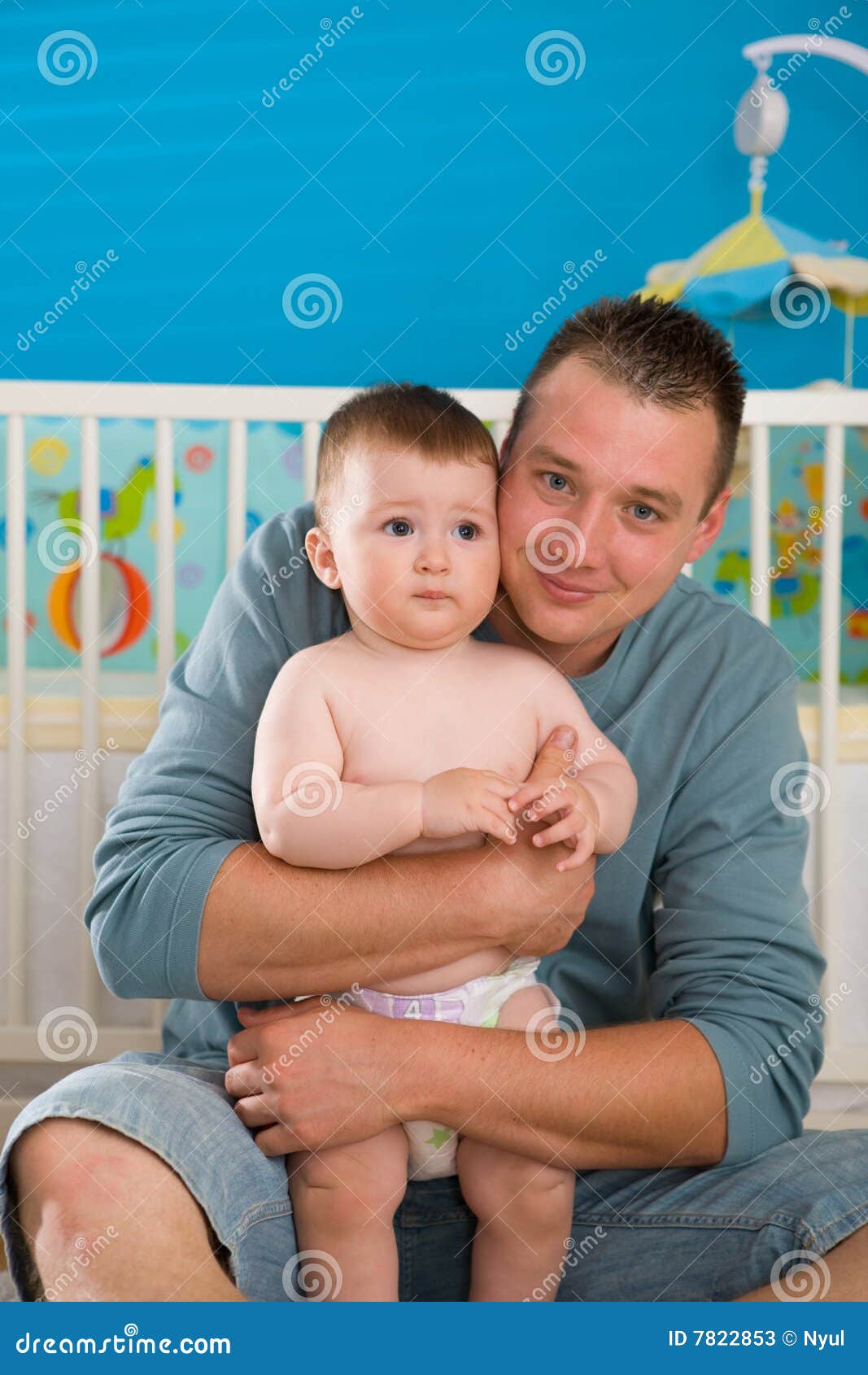 Father and baby stock image. Image of babyboy, diaper - 7822853