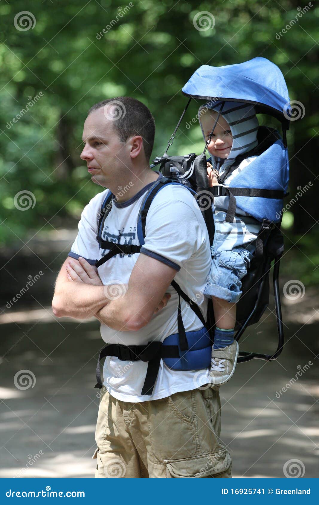 Father with Baby in Carrier Stock Image - Image of infant, holidays ...