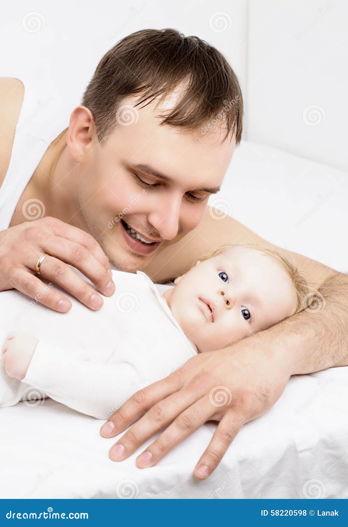 Father and baby stock photo. Image of infant, cheerful - 58220598