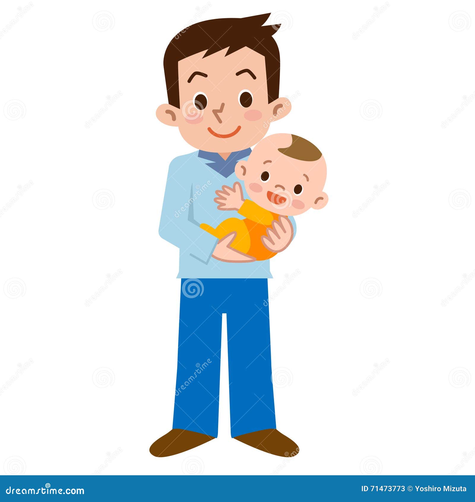 Father and baby stock vector. Illustration of white, family - 71473773
