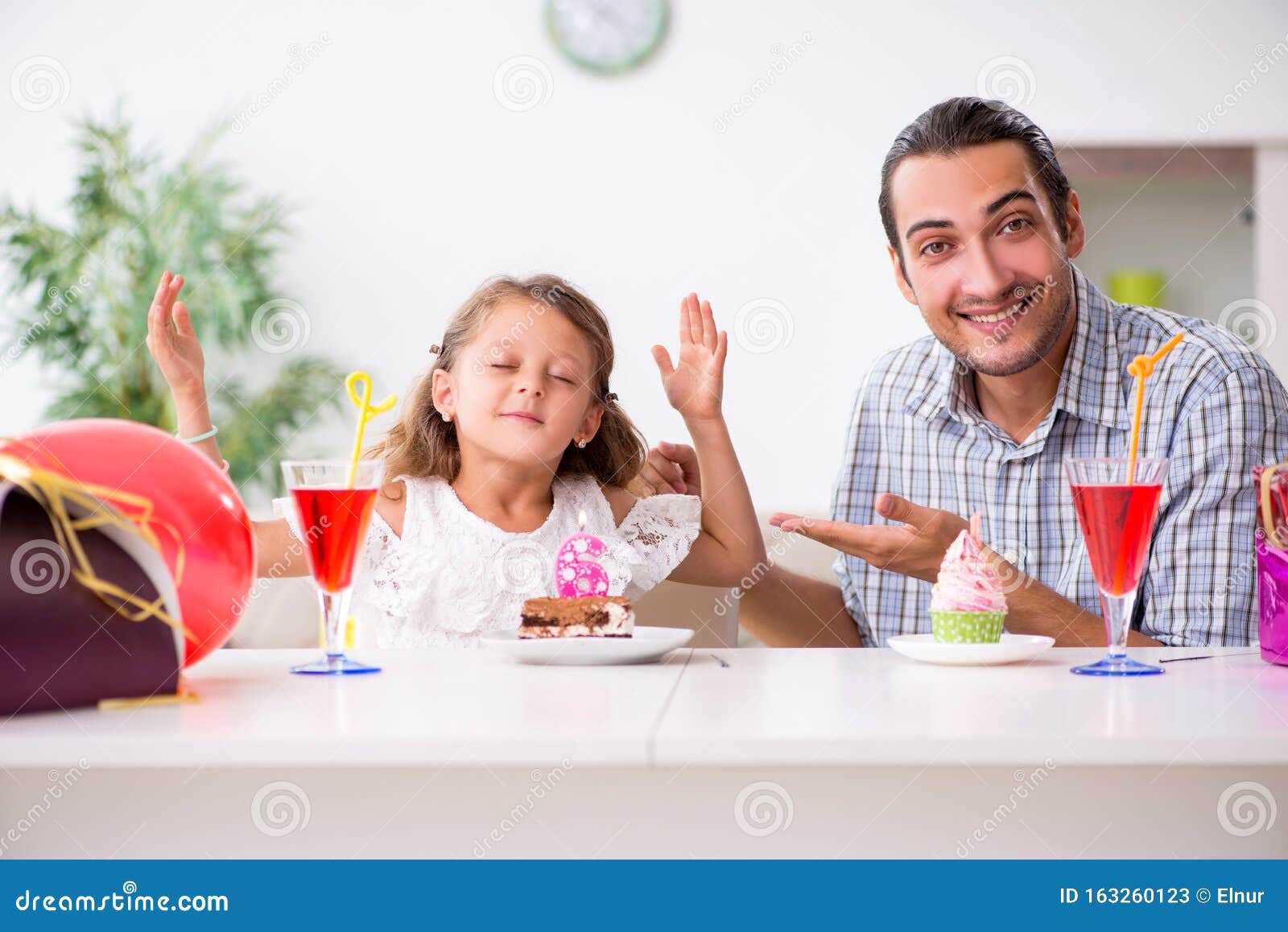 Father Celebrating Birthday with His Daughter Stock Image - Image of ...