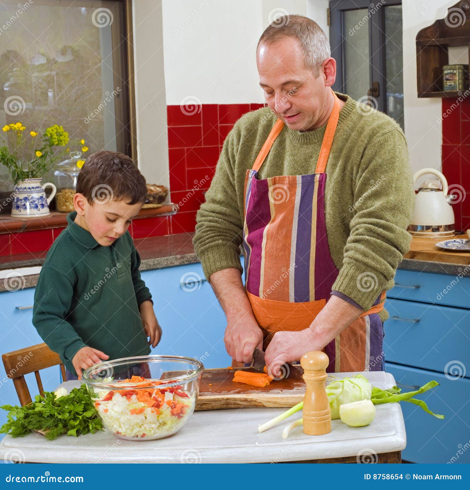 Father and child cooking stock photo. Image of food, father - 8758654