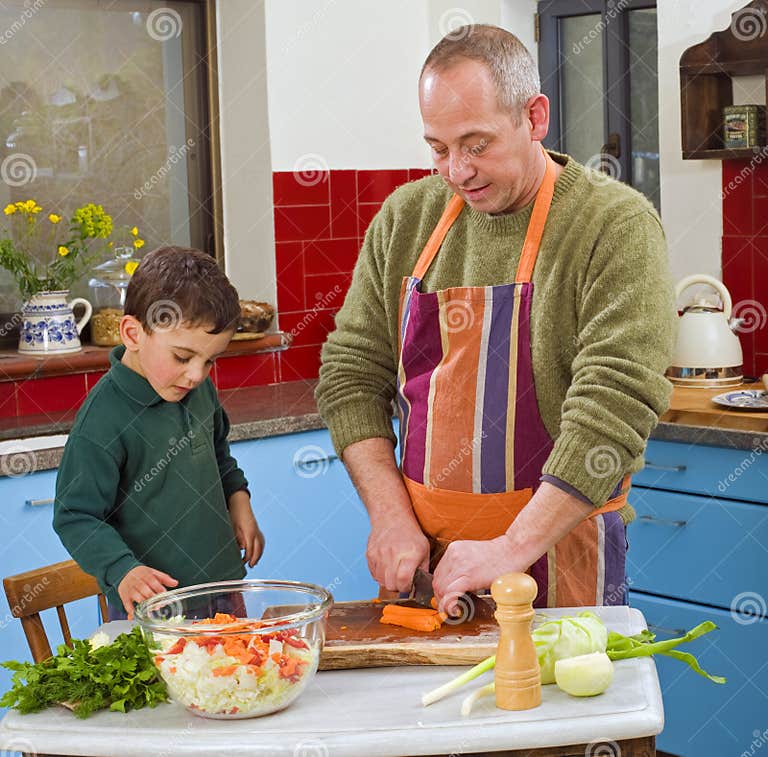 Father and child cooking stock photo. Image of food, father - 8758654