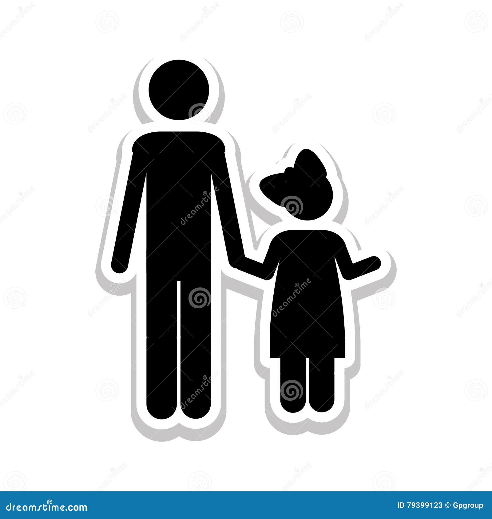 Father and Child Icon Pictogram Image Stock Vector - Illustration of ...