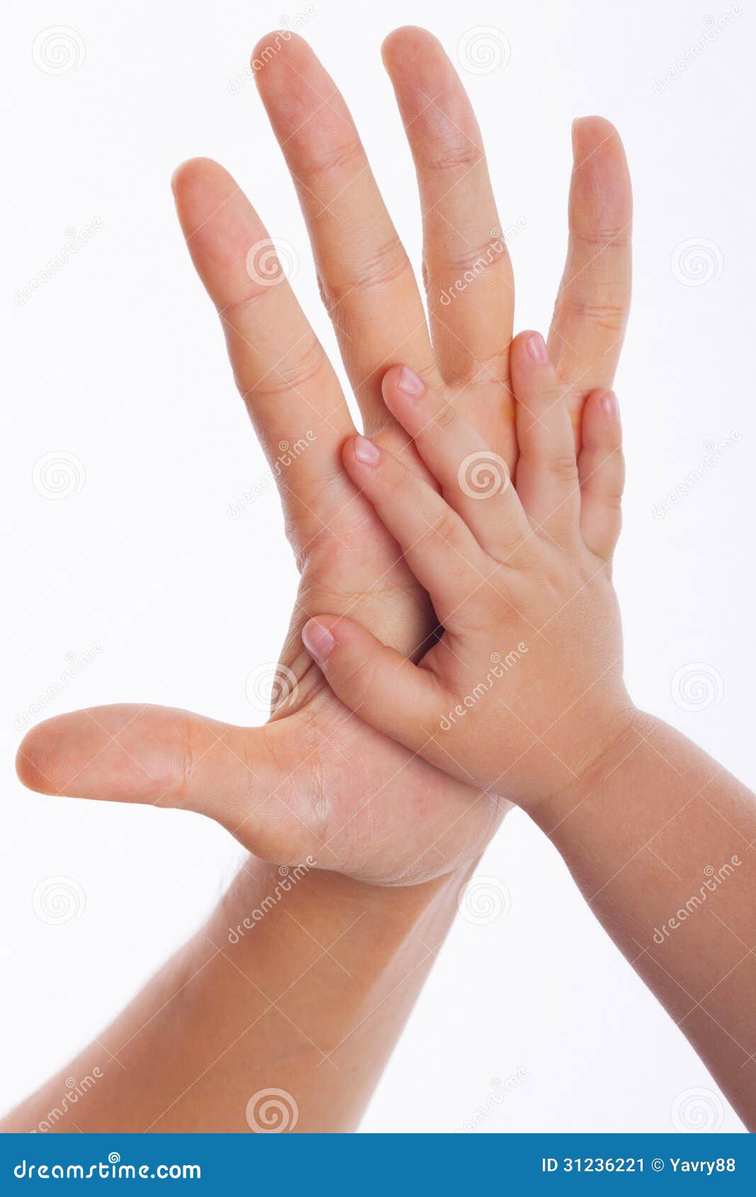 Father and Child Making Hi-five Gesture Stock Image - Image of male ...