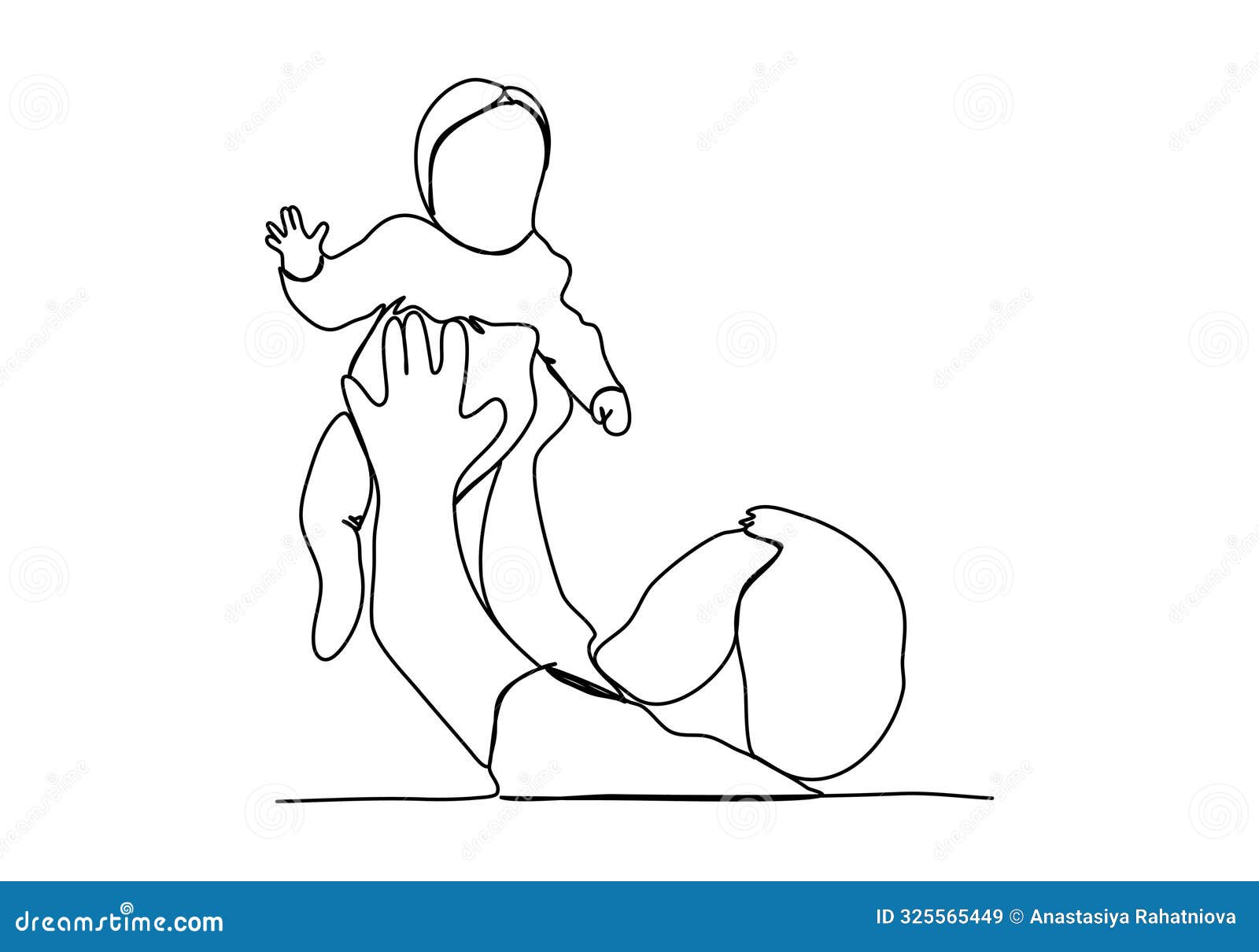 Father and Child. One Line Drawing Vector Illustration Stock ...