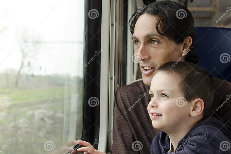 Father and child on train stock image. Image of family - 31225717