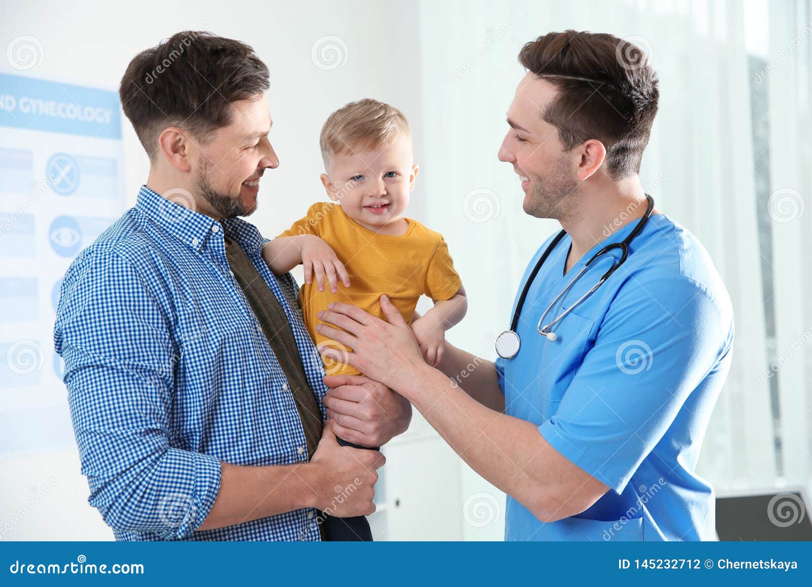 Father with Child Visiting Doctor Stock Photo - Image of healthy ...