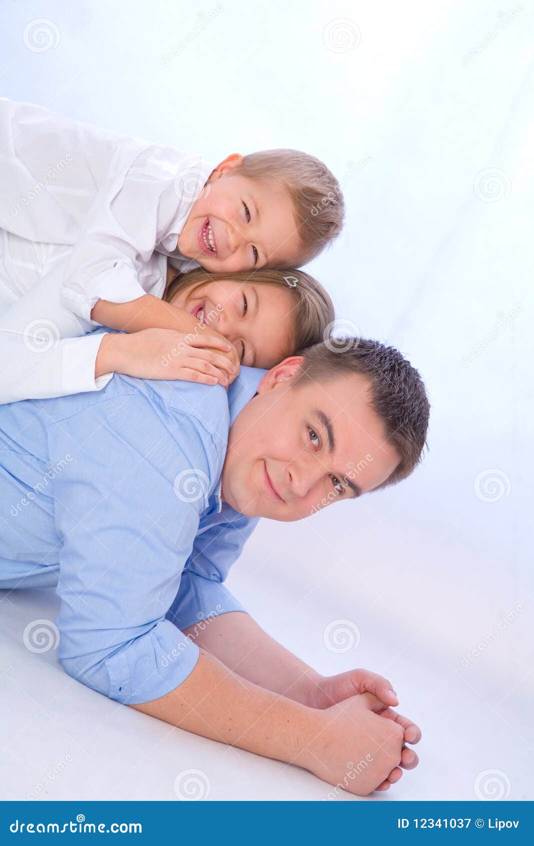 Father with children stock image. Image of adult, blond - 12341037
