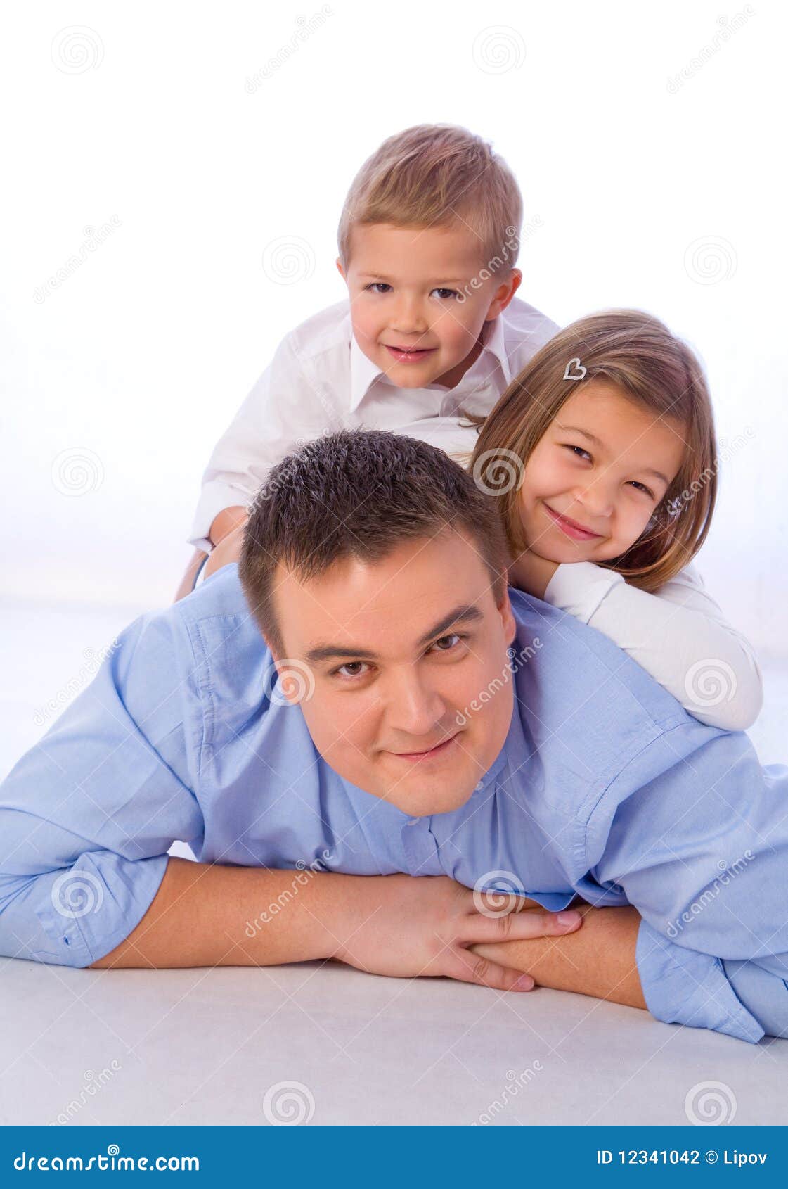 Father with children stock photo. Image of parent, blond - 12341042