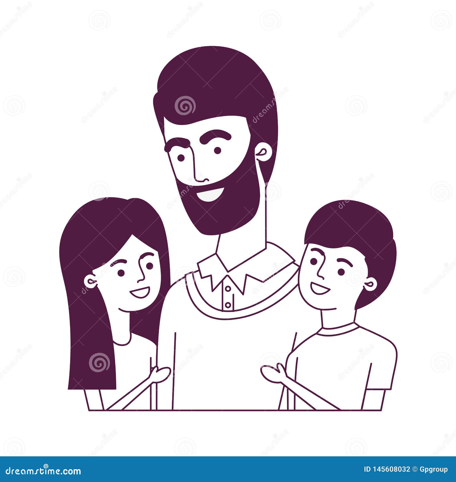 Father with Children Avatar Character Stock Vector - Illustration of ...