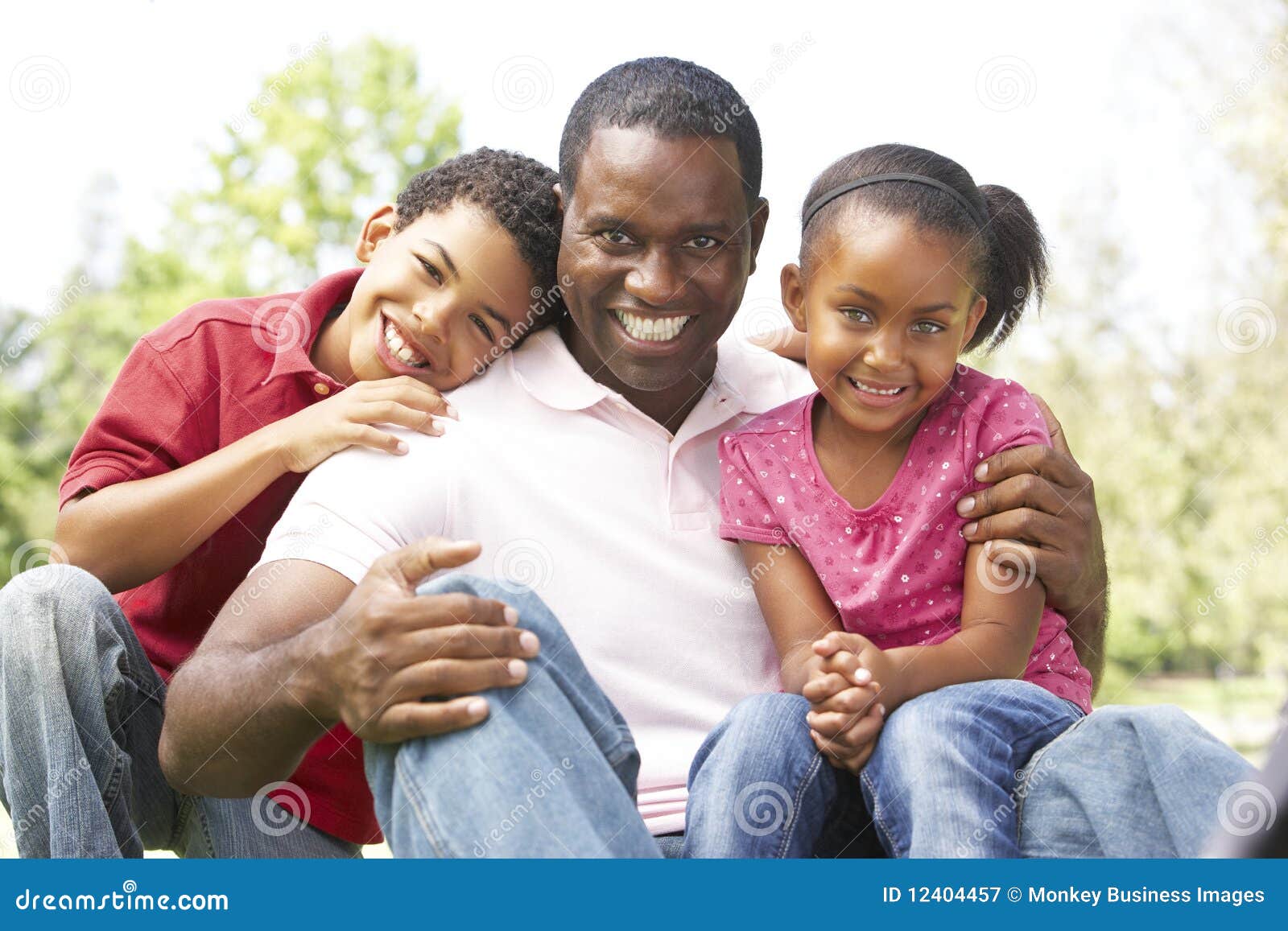Father with Children in Park Stock Image - Image of happy, parent: 12404457
