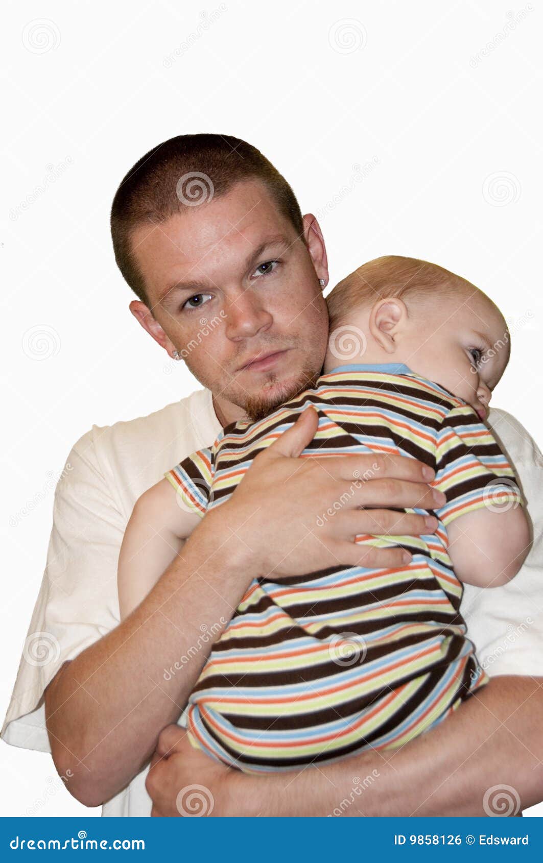 Father comforting son stock photo. Image of infant, camera - 9858126