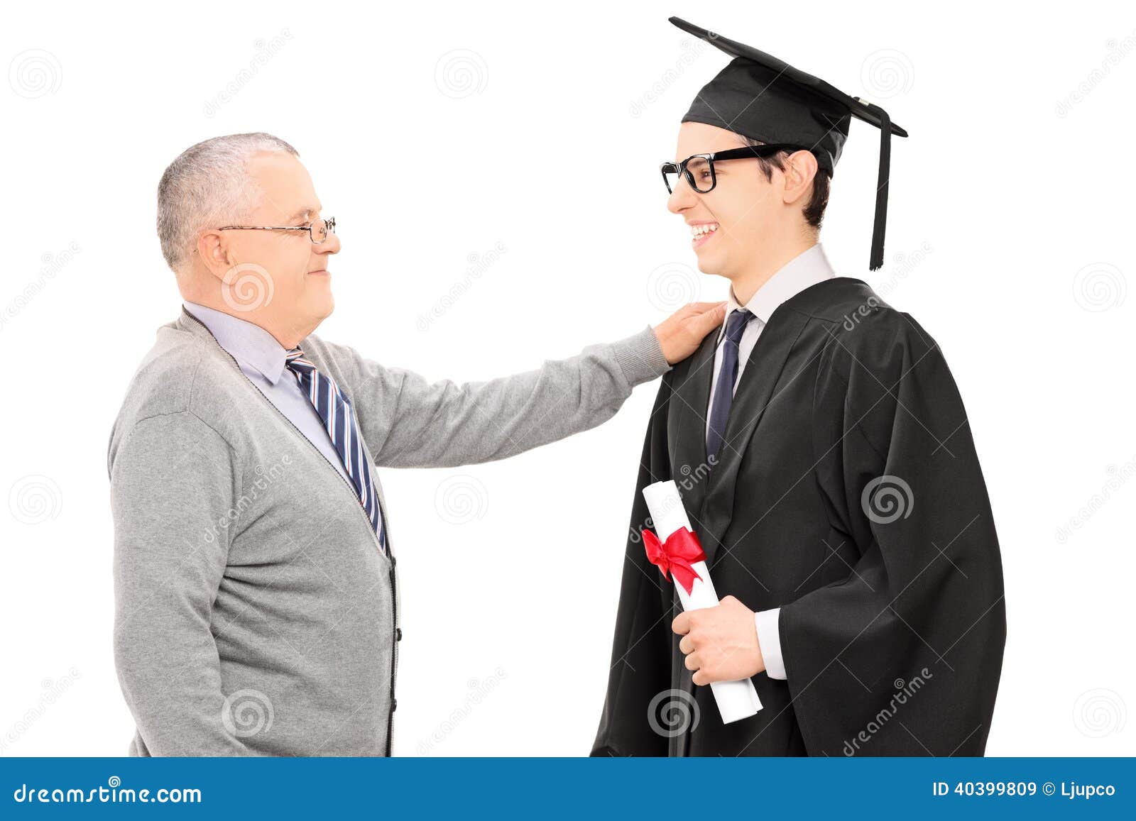 Father Congratulates His Son for Graduating Stock Image - Image of ...