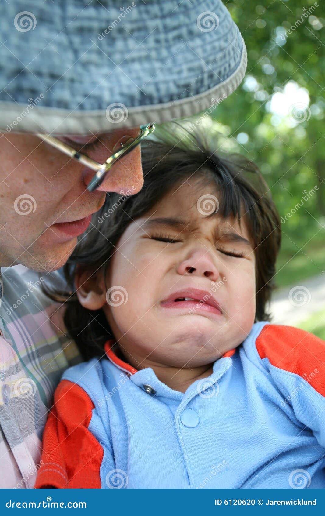 Father Consoling Crying Toddler Stock Photo - Image of handsome ...