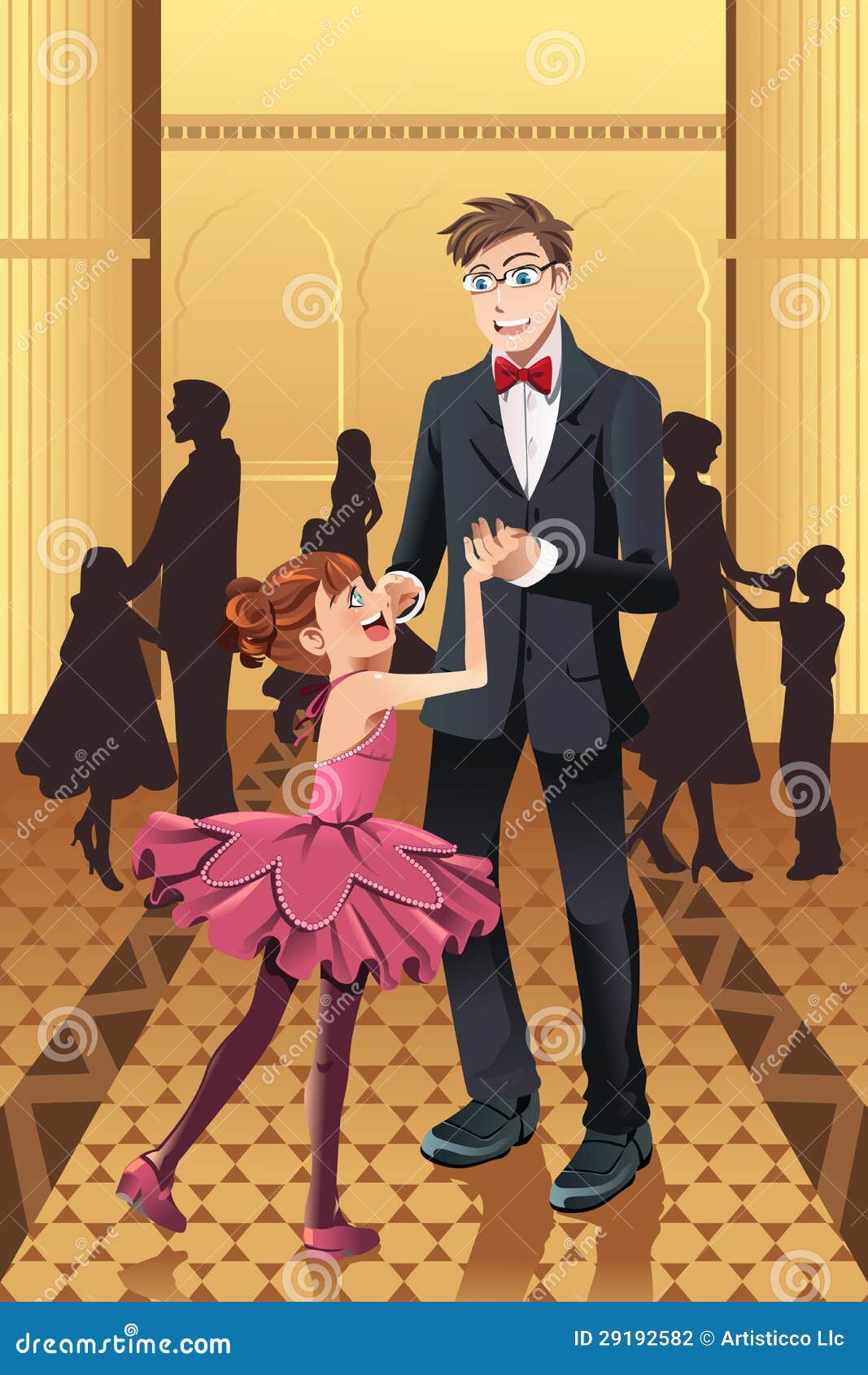 Father Dancing with His Daughter Stock Vector - Illustration of ...