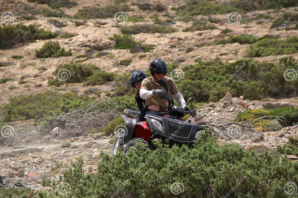Father and Daughter on an ATV Stock Image - Image of motor, agile: 5257785
