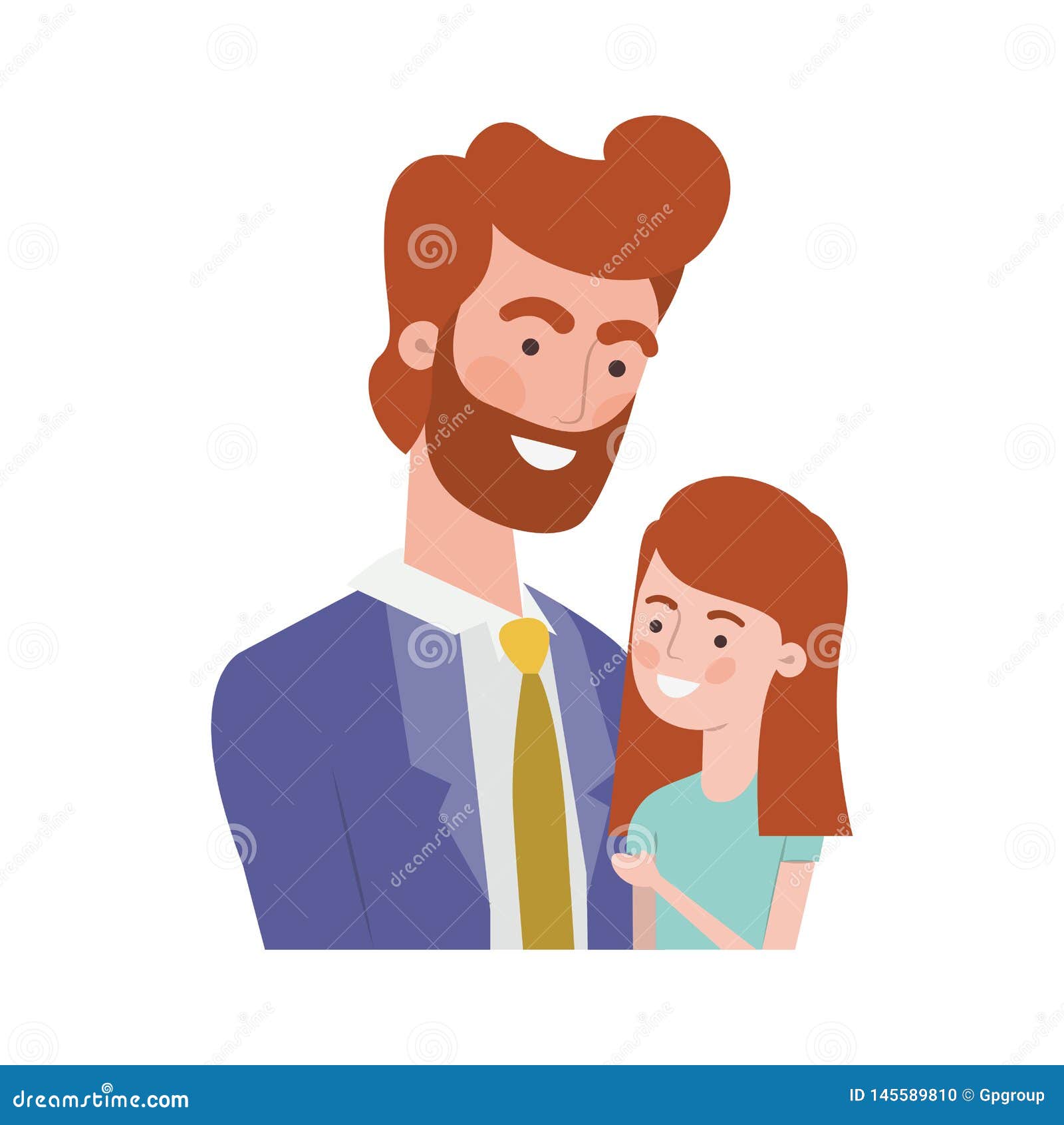 Father with Daughter Avatar Character Stock Vector - Illustration of ...