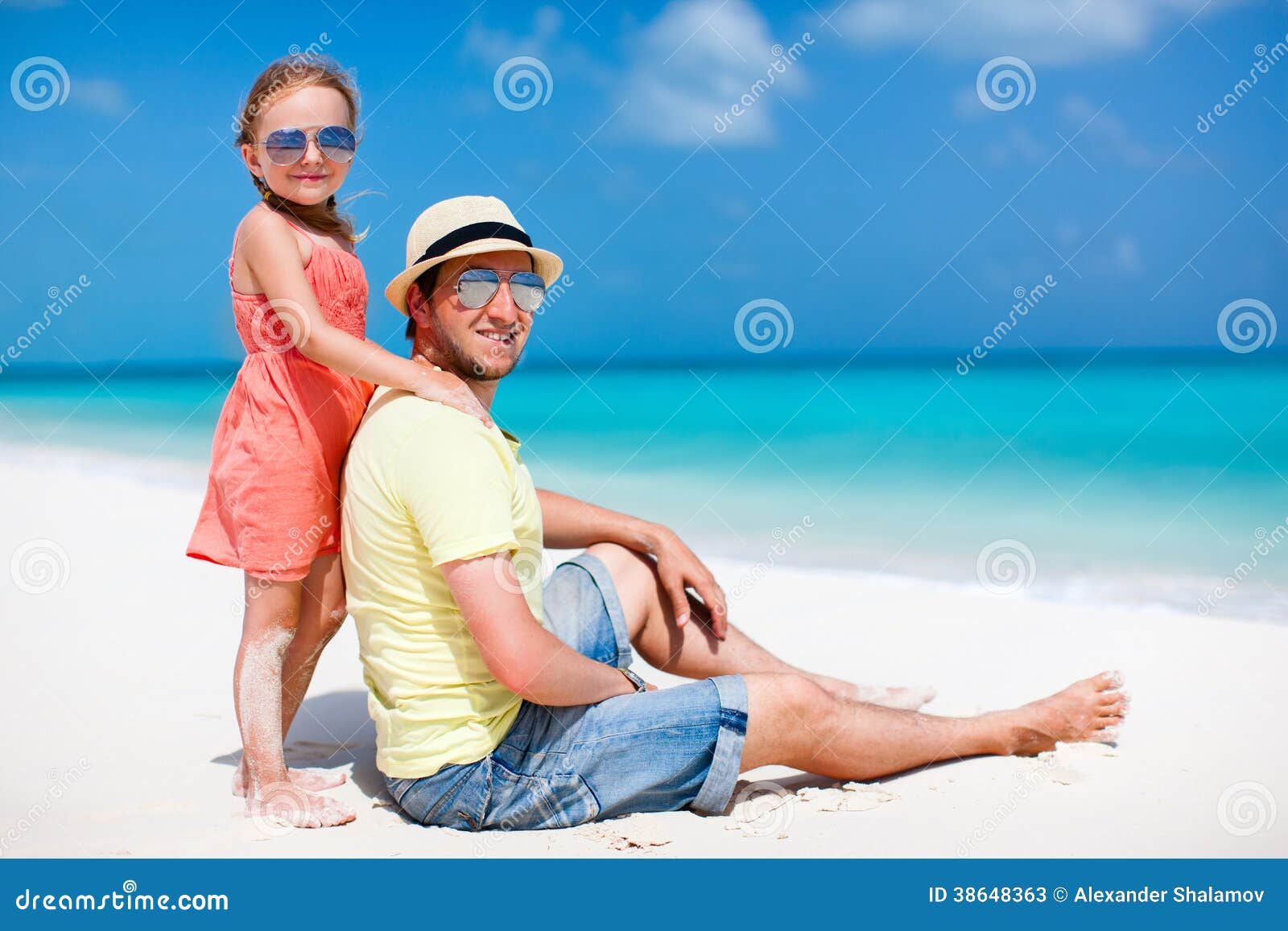 Father and Daughter at Beach Stock Image - Image of nature, portrait ...