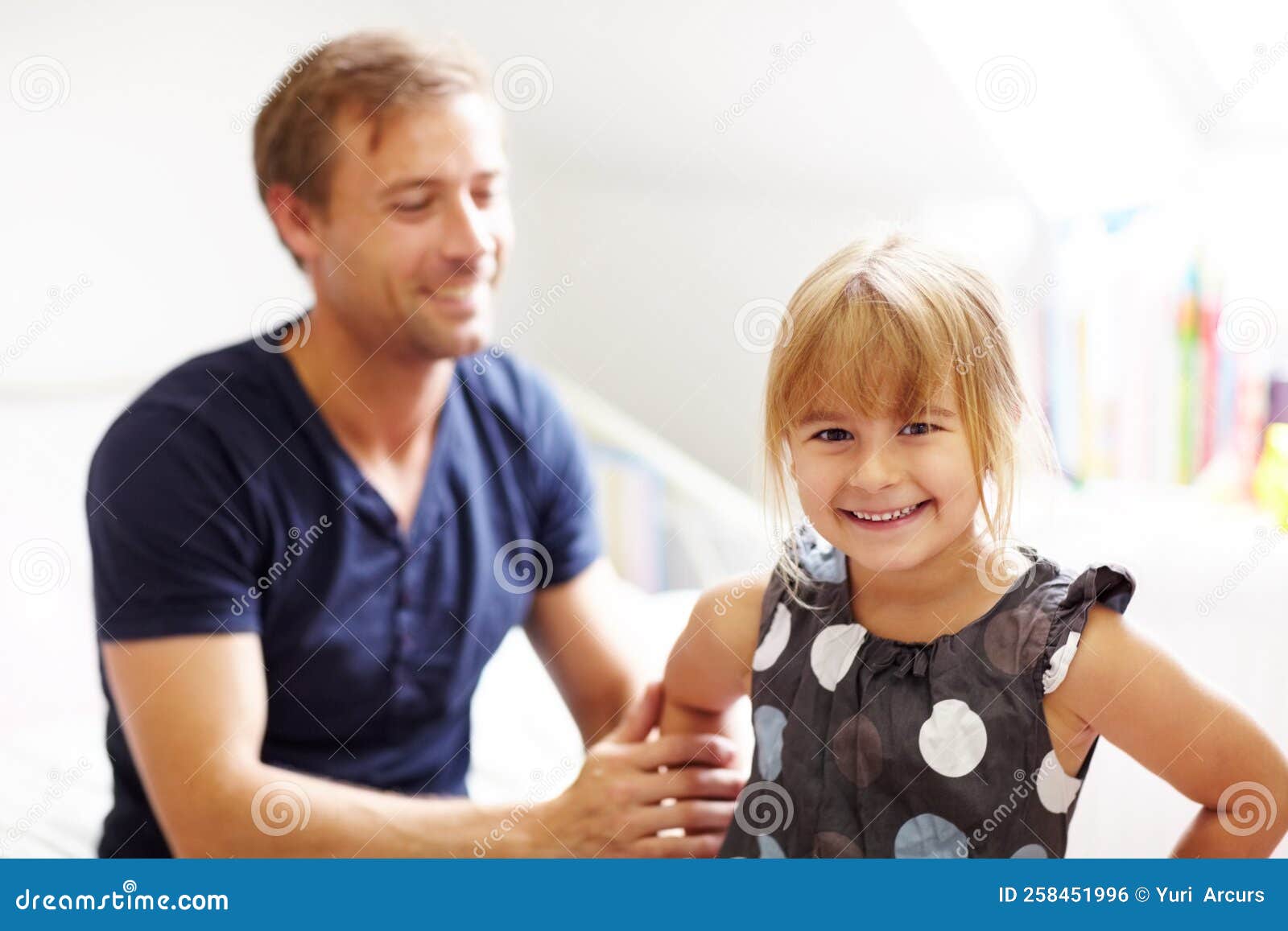 Father-daughter Bonding. a Young Father Bonding with His Little ...