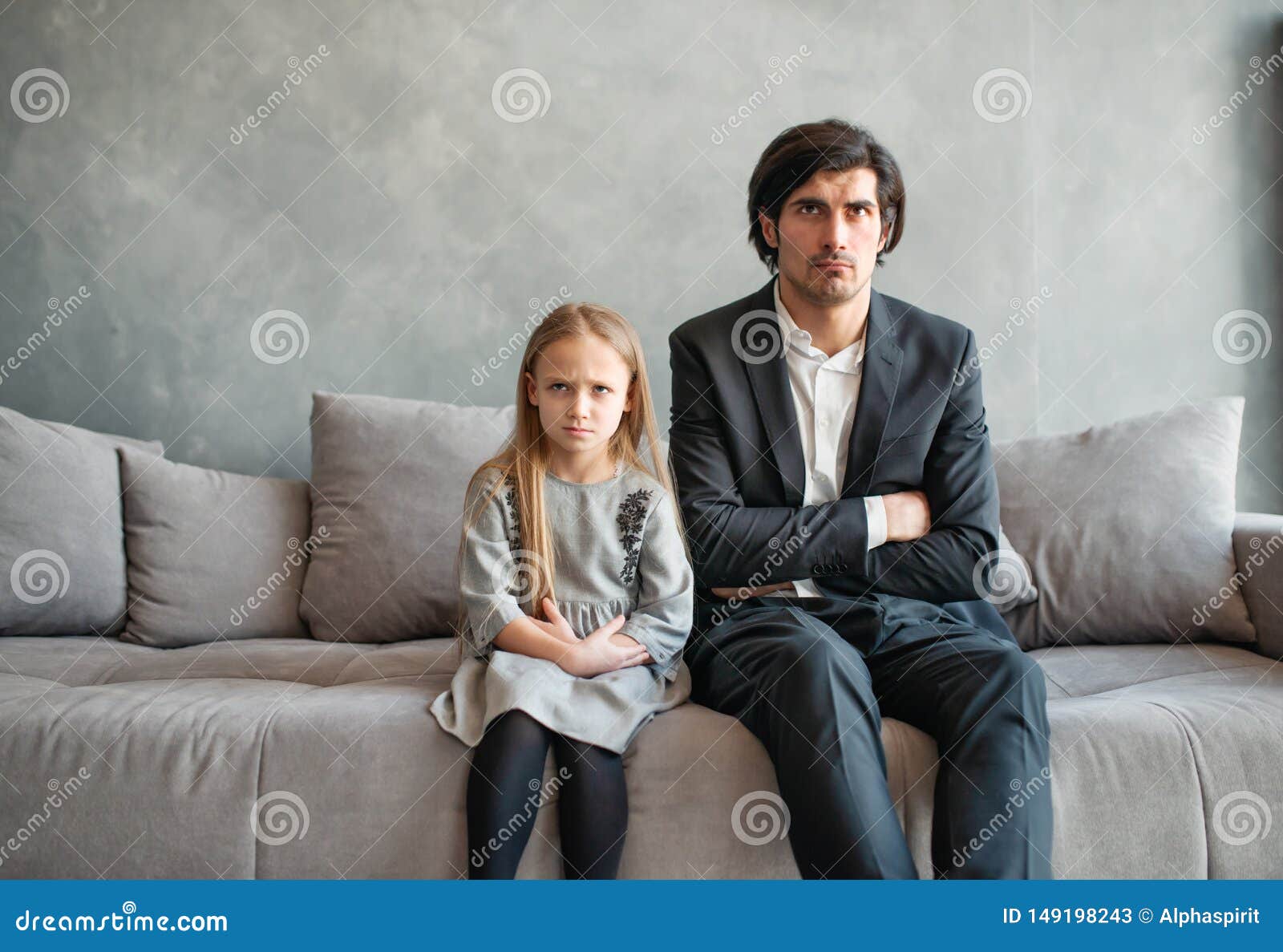 Father and Daughter Both Annoyed and Unhappy Stock Image - Image of ...