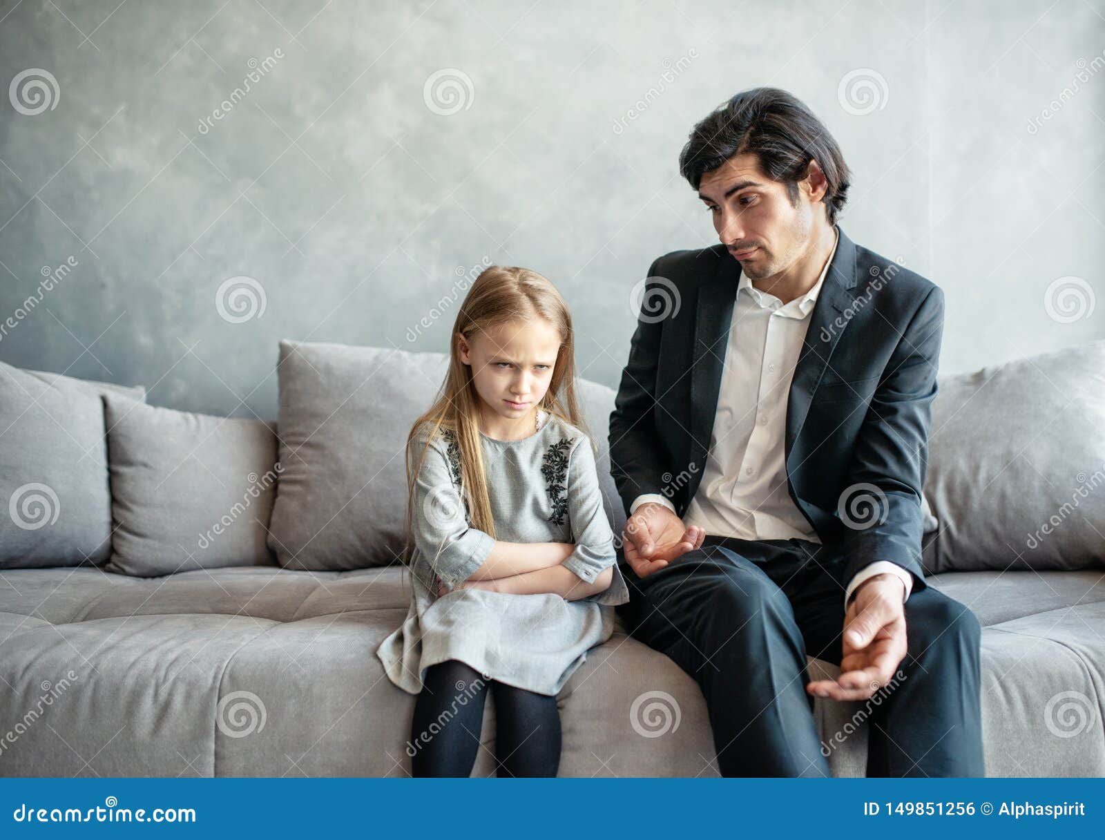 Father and Daughter Both Annoyed and Unhappy Stock Photo - Image of ...