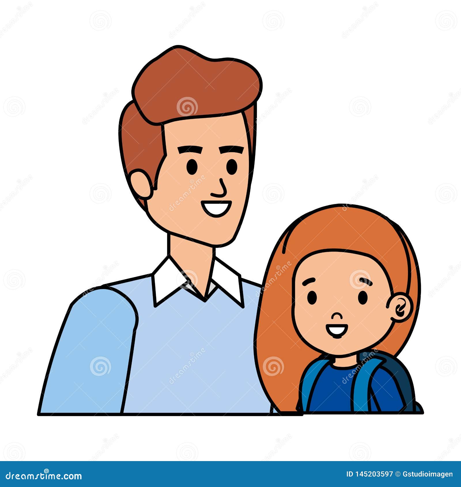 Father with Daughter Characters Stock Vector - Illustration of parent ...