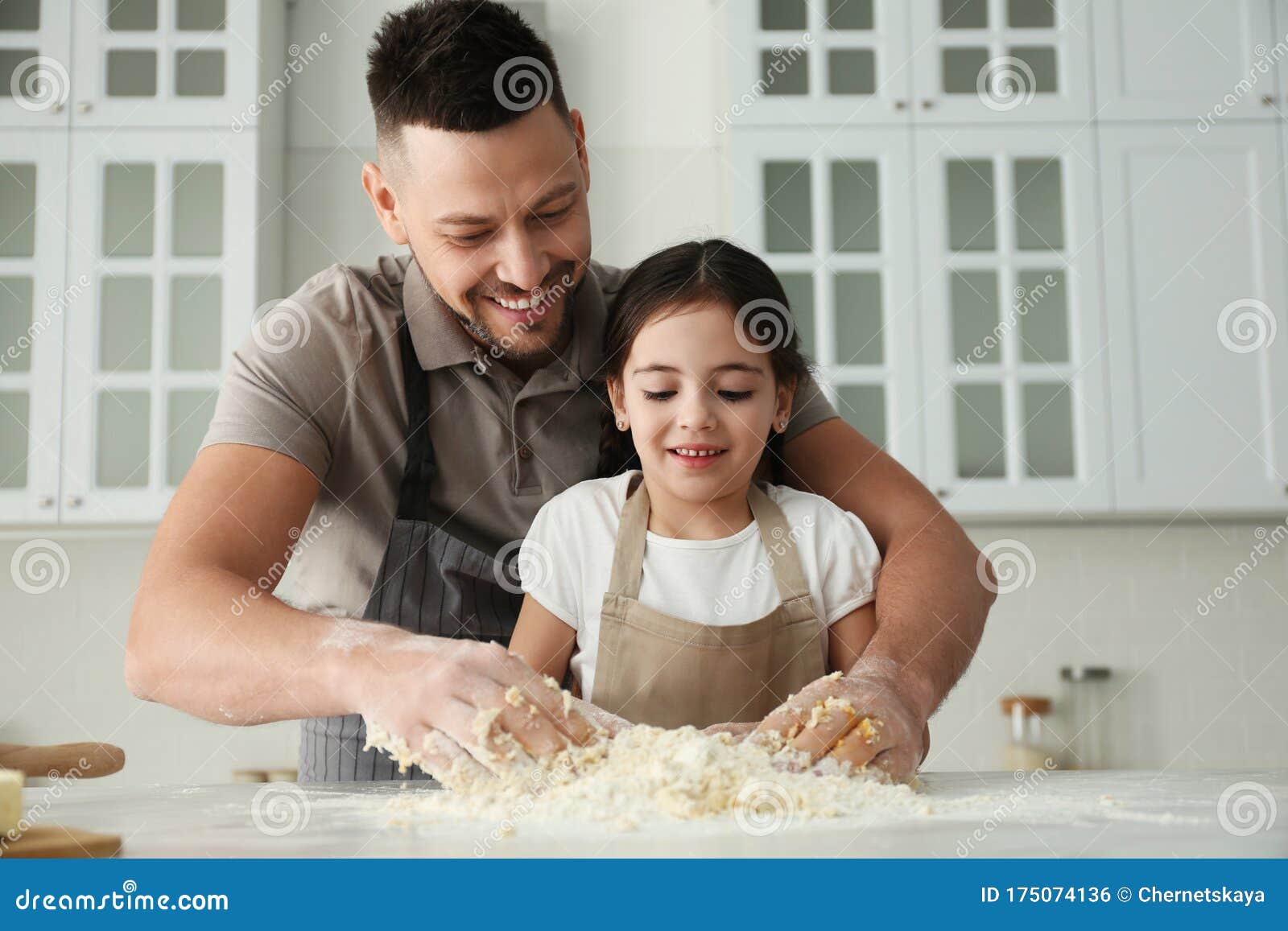 Father and Daughter Cooking in Kitchen Stock Photo - Image of cooking ...