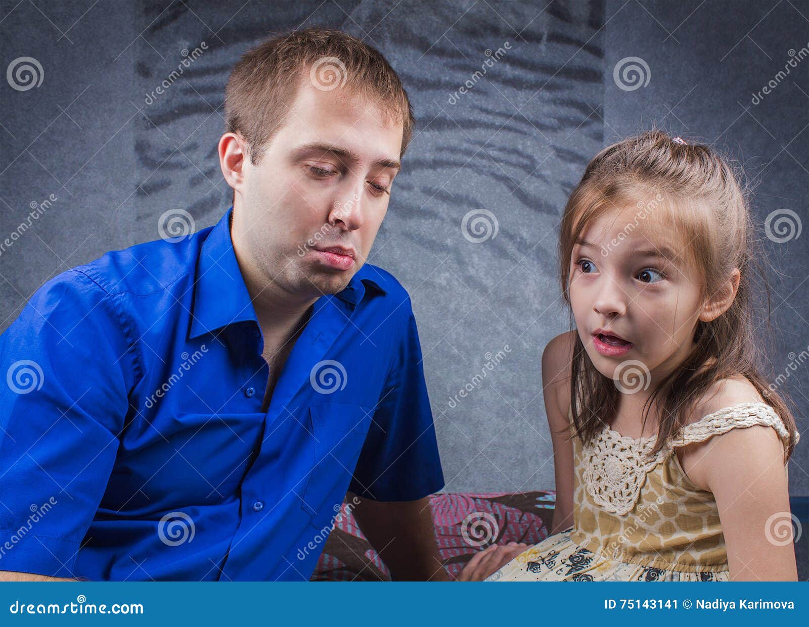 Father and Daughter Feel Sad Stock Image - Image of emotion, people ...