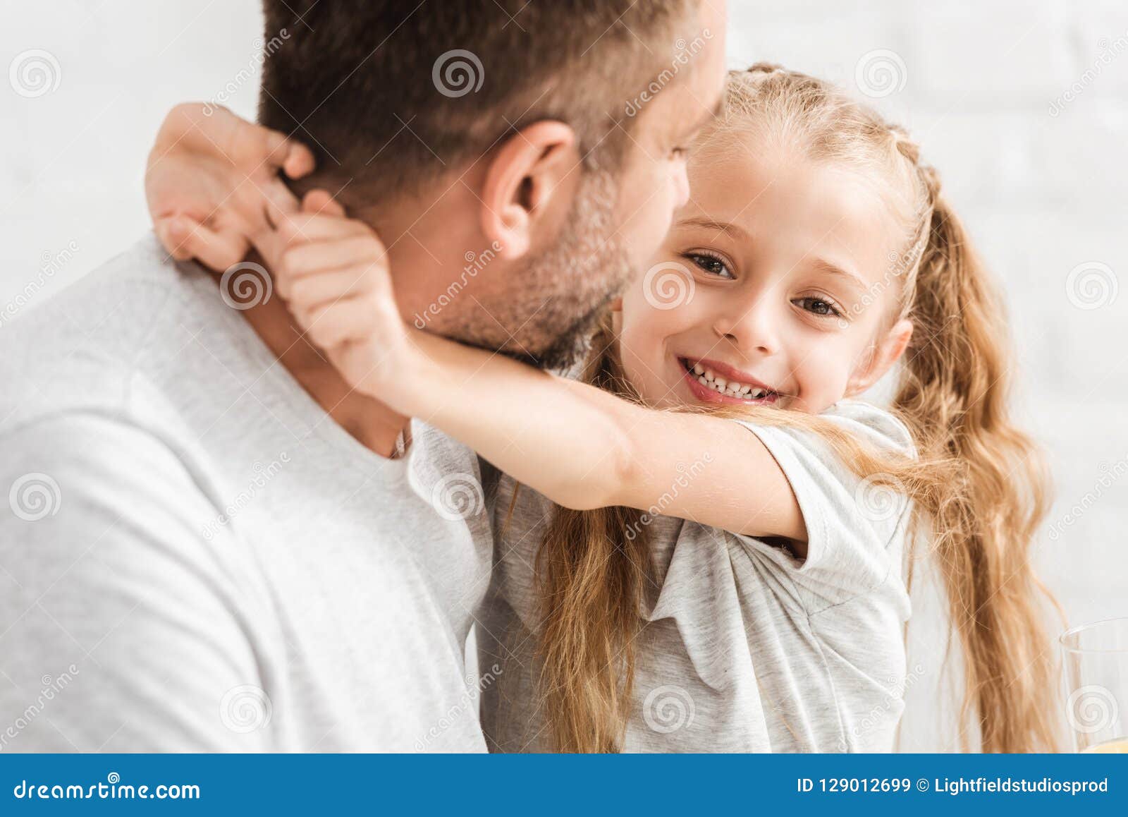 Father and Daughter Hugging Stock Image - Image of happy, smiling ...