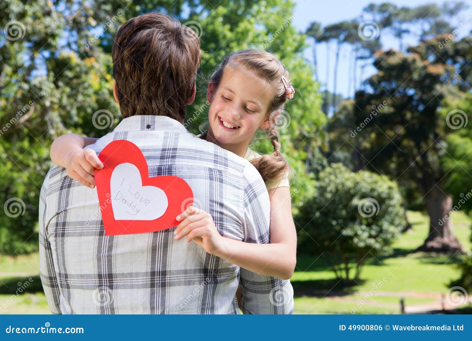 Father and Daughter Hugging in the Park Stock Photo - Image of casual ...