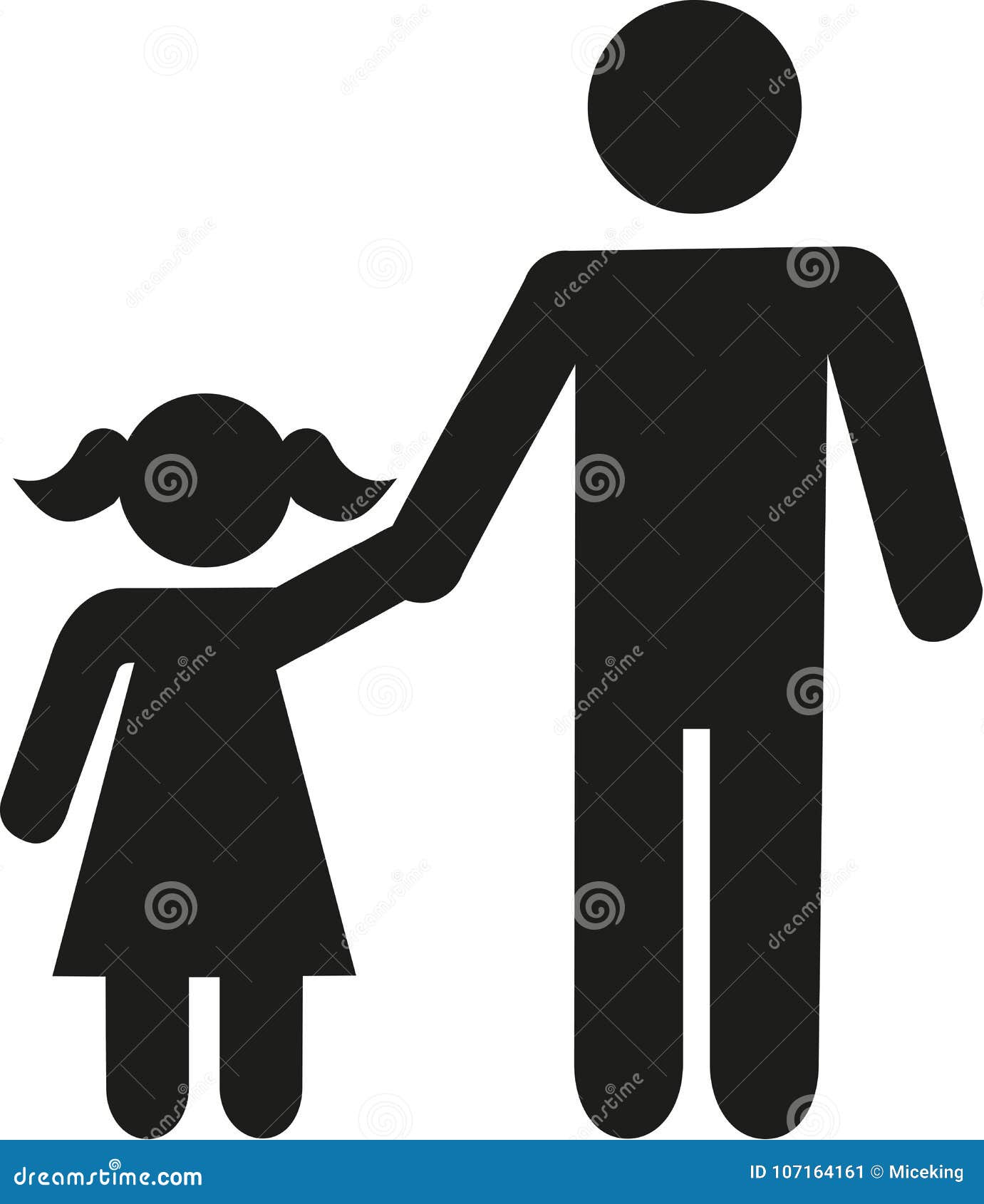 Father with daughter icon stock vector. Illustration of vector - 107164161