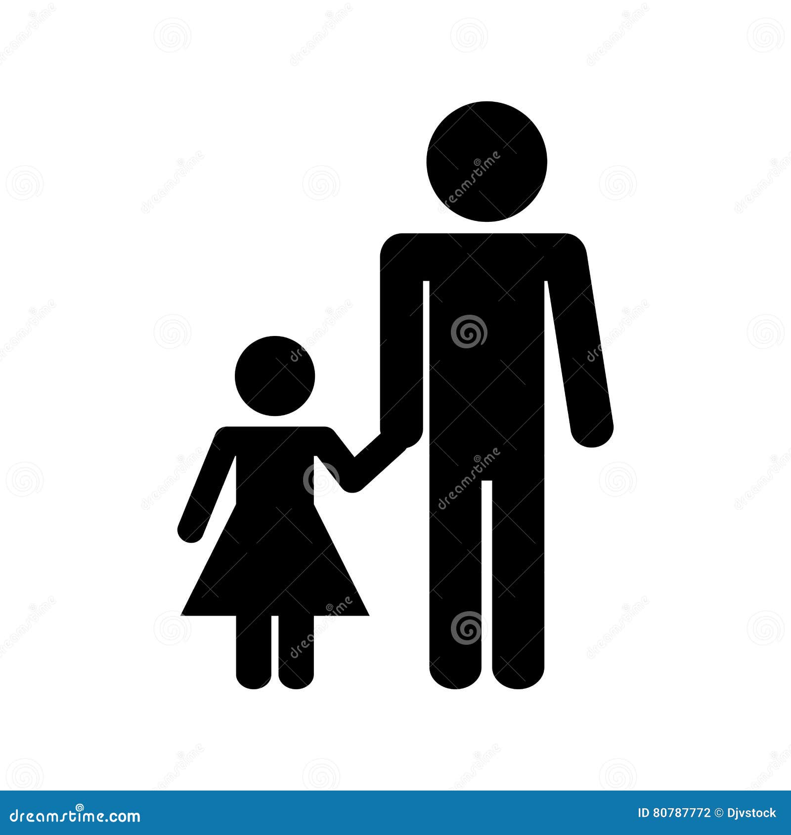 Father Daughter Kit Isolated Icon Stock Vector - Illustration of happy ...