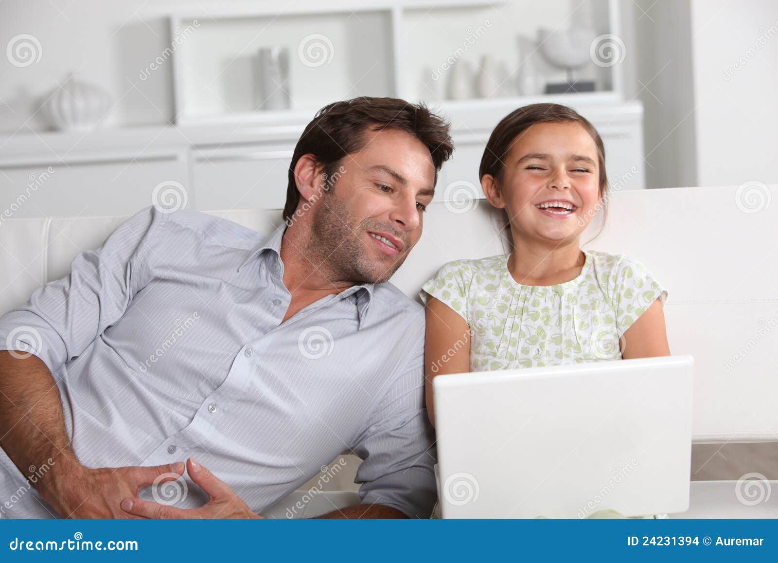 Father and Daughter Laughing Stock Photo - Image of happy, families ...