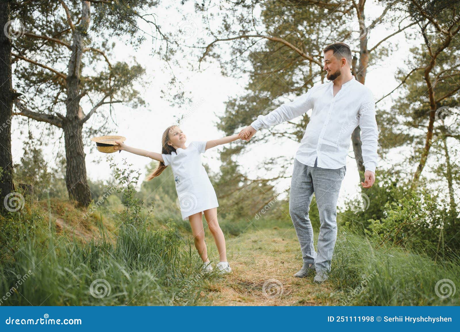 Father and Daughter in Nature Stock Photo - Image of vacation, weekend ...