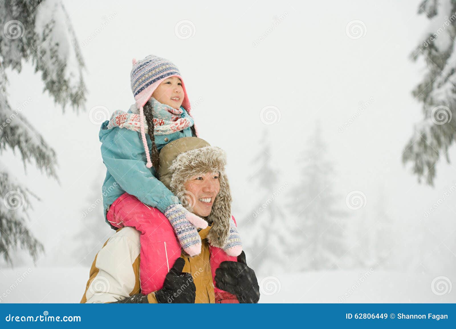 Father and Daughter in Snow Stock Image - Image of father, exploration ...