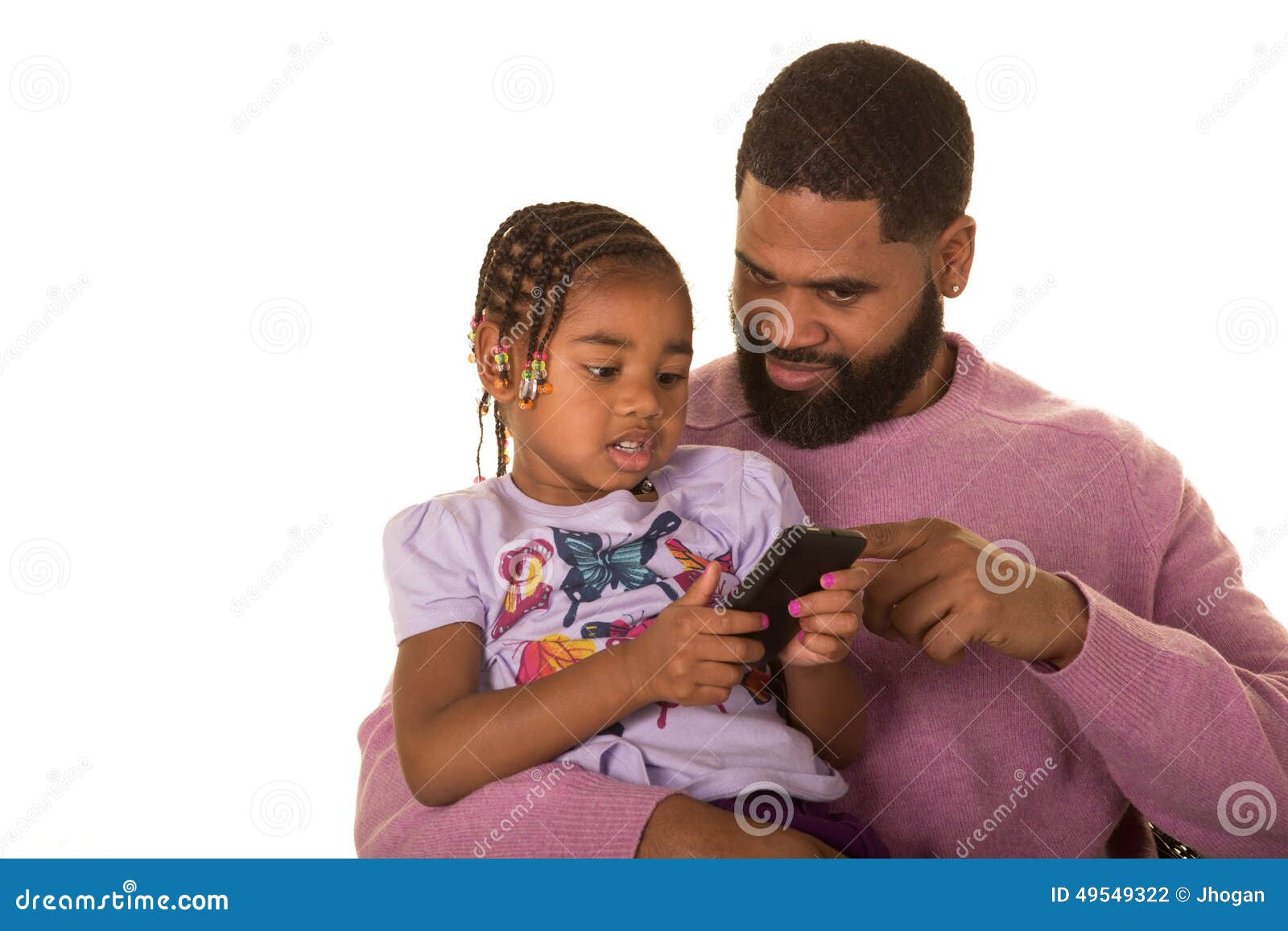 Father, Daughter and Technology Stock Photo - Image of diversity, phone ...